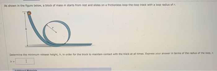 Solved As shown in the figure below, a block of mass m | Chegg.com