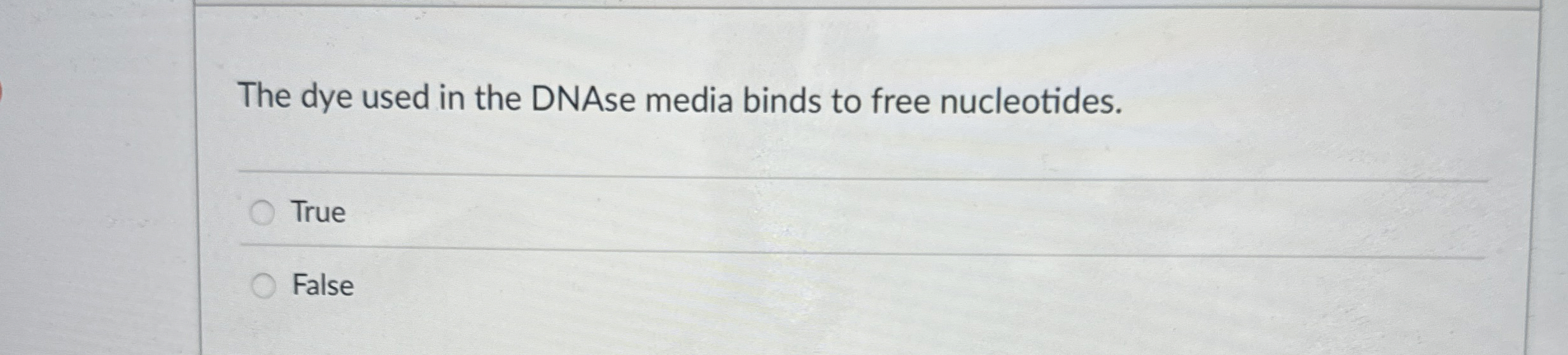 Solved The dye used in the DNAse media binds to free | Chegg.com