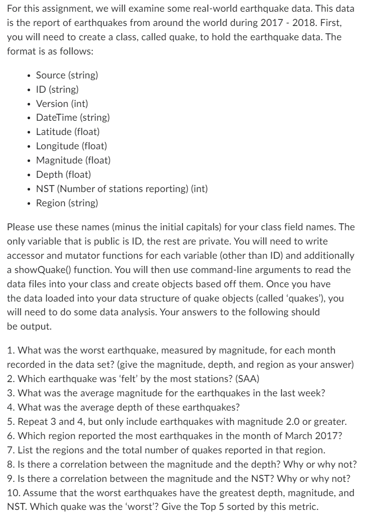 For this assignment, we will examine some real-world | Chegg.com