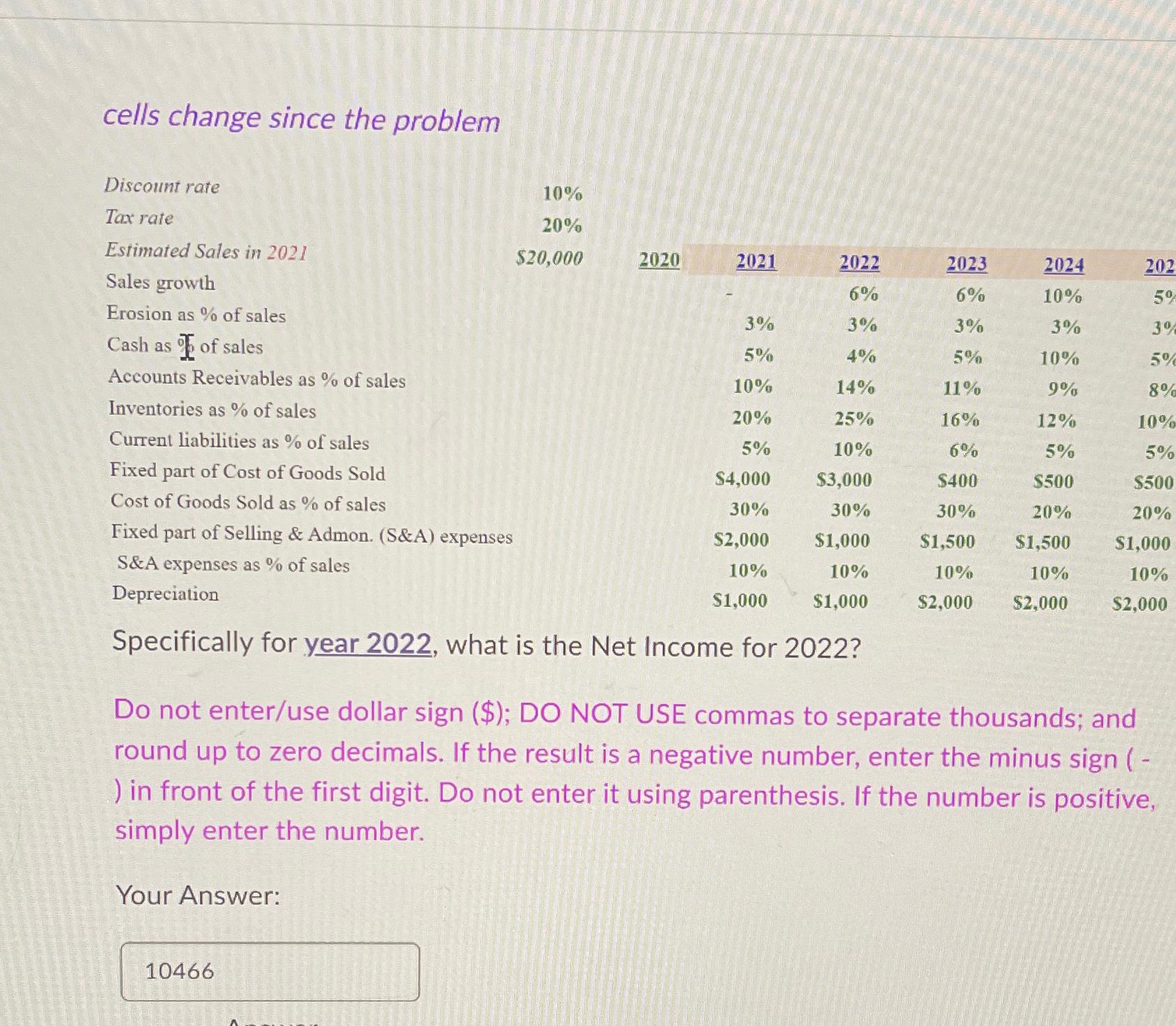 Solved 333cells change since the problemSpecifically for | Chegg.com