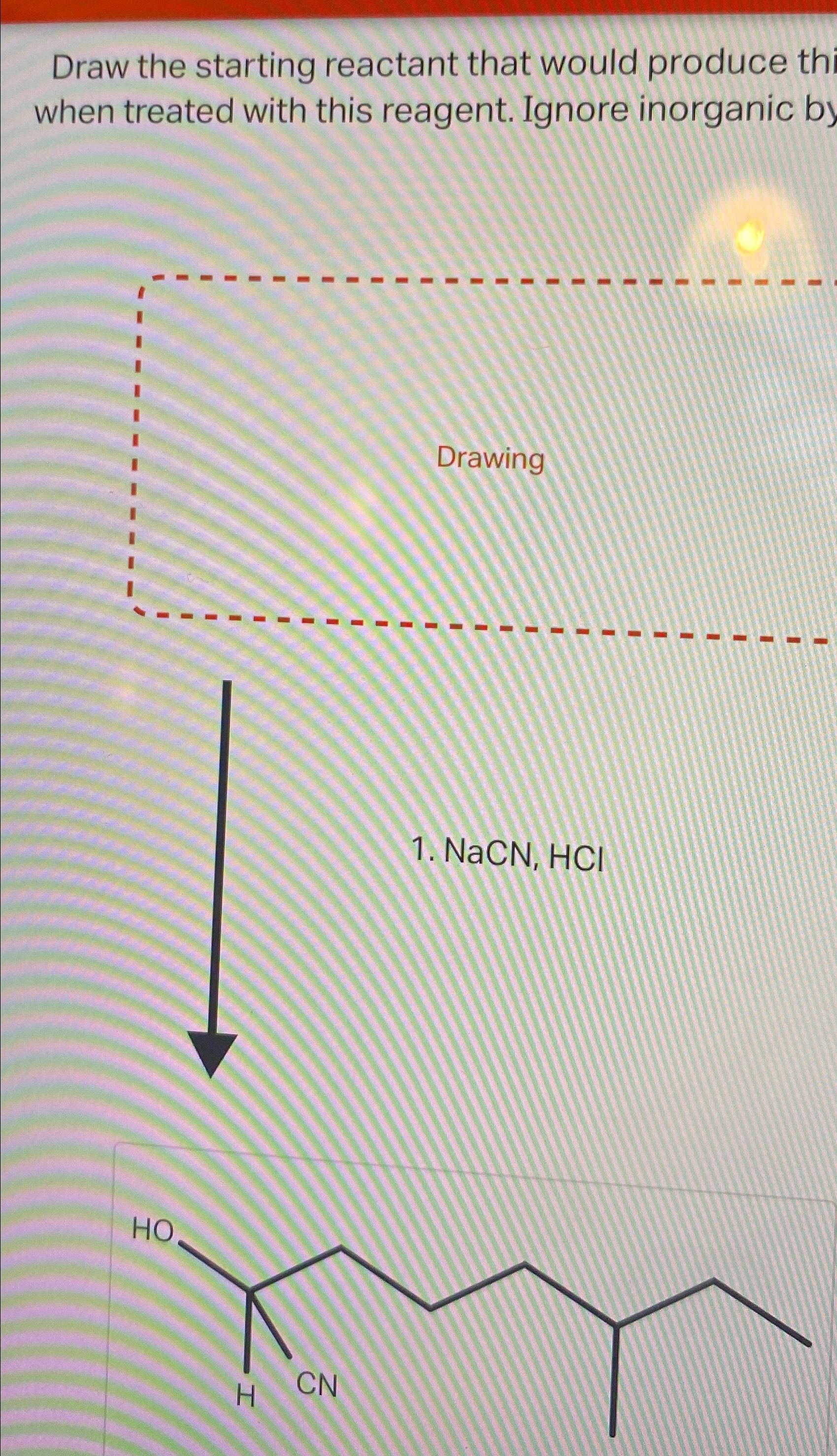 Solved Draw the starting reactant that would produce thi | Chegg.com
