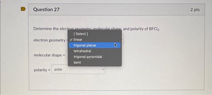 Solved Determine the electron aonmetrvamolecularshans, and | Chegg.com