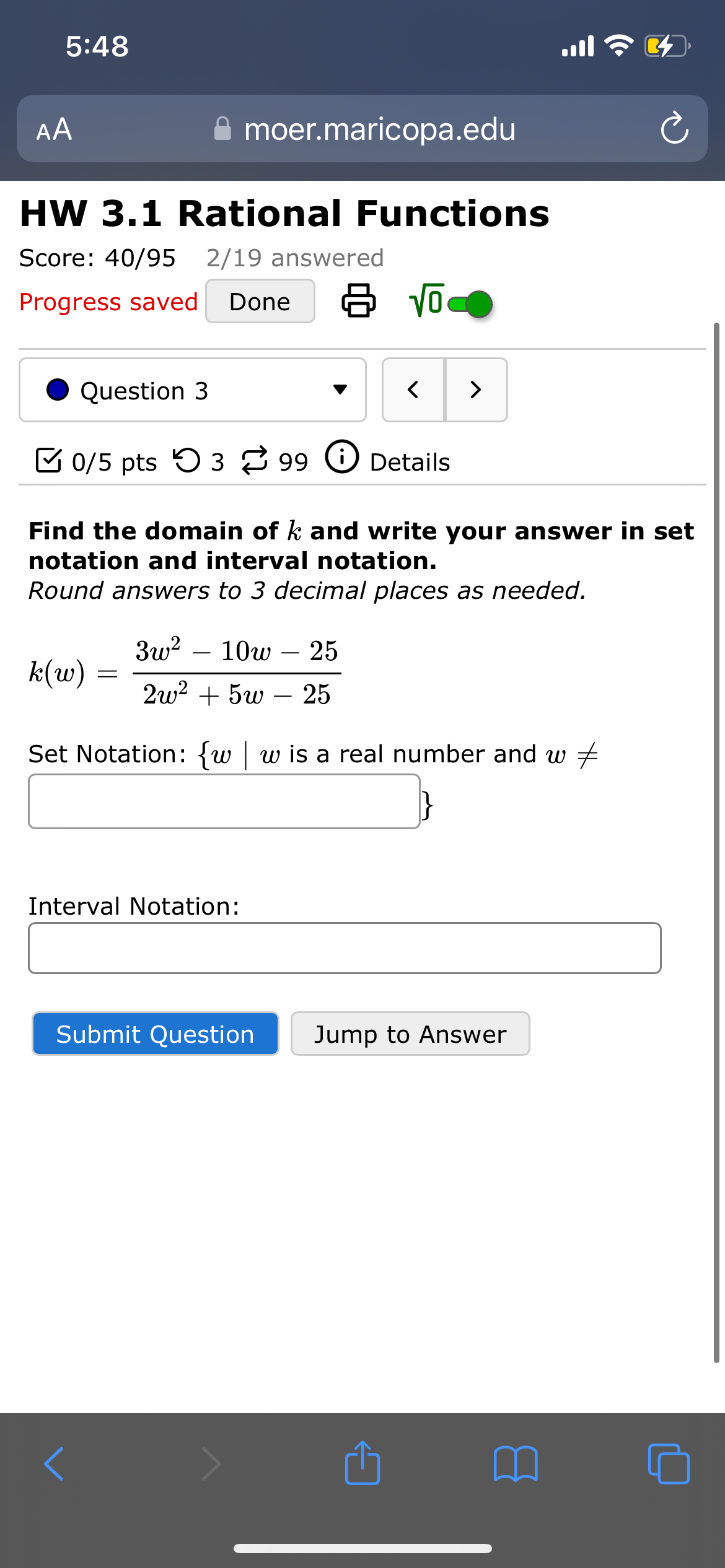 Solved 5:48AAa moer.maricopa.eduHW 3.1 ﻿Rational | Chegg.com