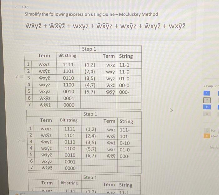 Simplify the following expression using | Chegg.com