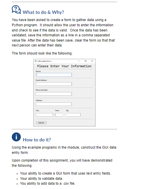 Solved ?What to do & Why?You have been asked to create a | Chegg.com