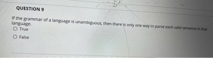Solved If the grammar of a language is unambiguous, then | Chegg.com