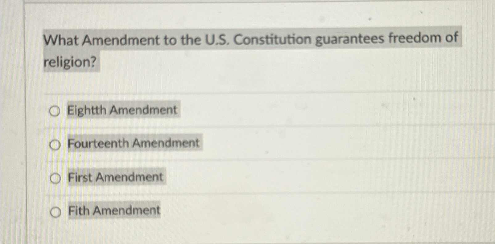 Solved What Amendment to the U.S. ﻿Constitution guarantees | Chegg.com