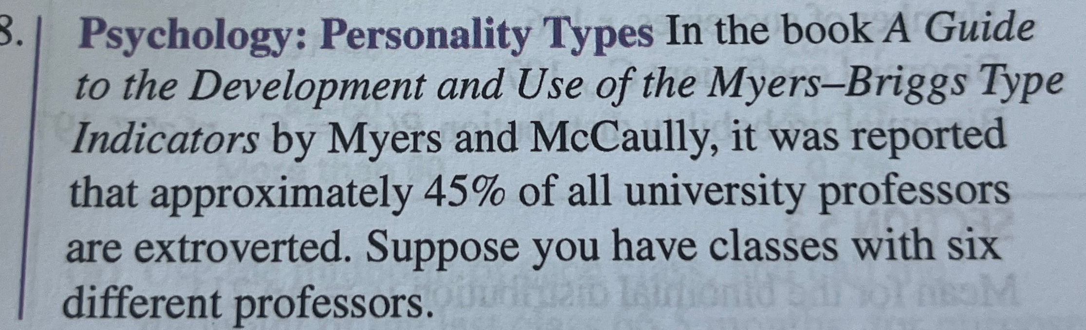 Solved Psychology: Personality Types In the book A Guide to | Chegg.com