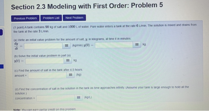 Solved Section 2 3 Modeling With First Order Problem 5