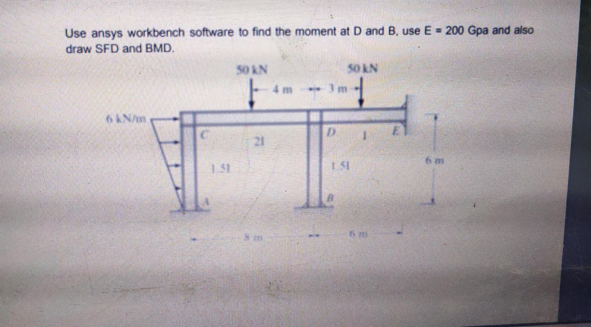 Solved Use ansys workbench software to find the moment at D | Chegg.com