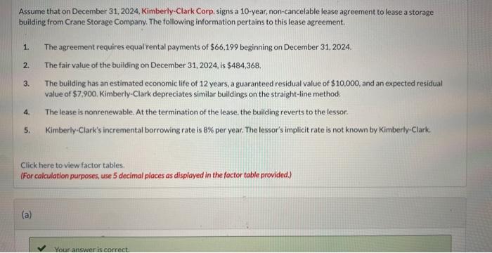Solved Assume that on December 31, 2024, Kimberly-Clark | Chegg.com