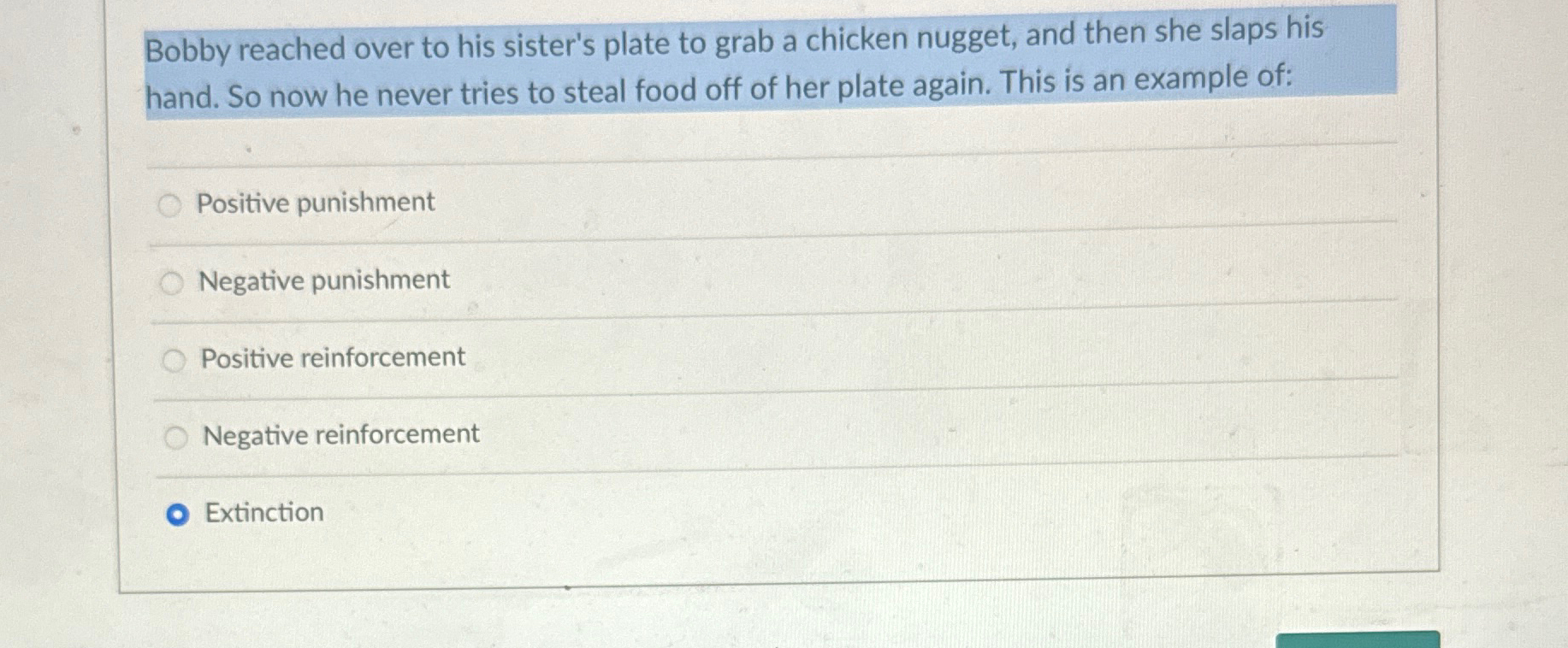 Solved Bobby reached over to his sister's plate to grab a | Chegg.com