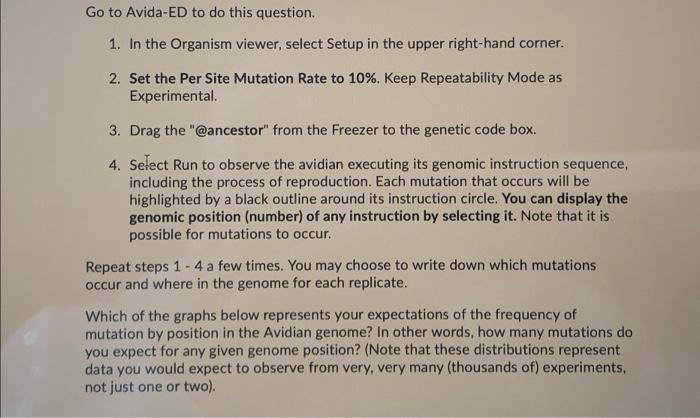 Solved Go to Avida-ED to do this question. 1. In the | Chegg.com
