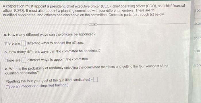 Solved A corporation must appoint a president, chief | Chegg.com