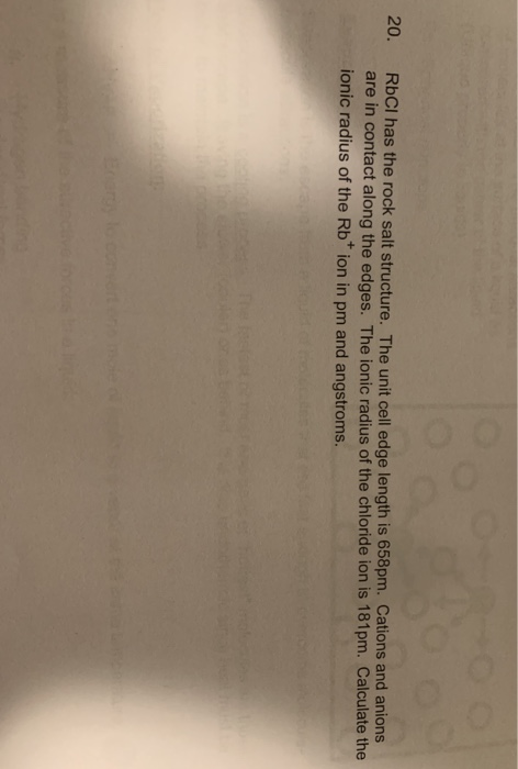 Solved rbcl has the rock structure. The unit cell edge | Chegg.com