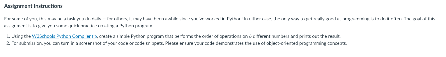 Solved create a simple Python program that performs the | Chegg.com