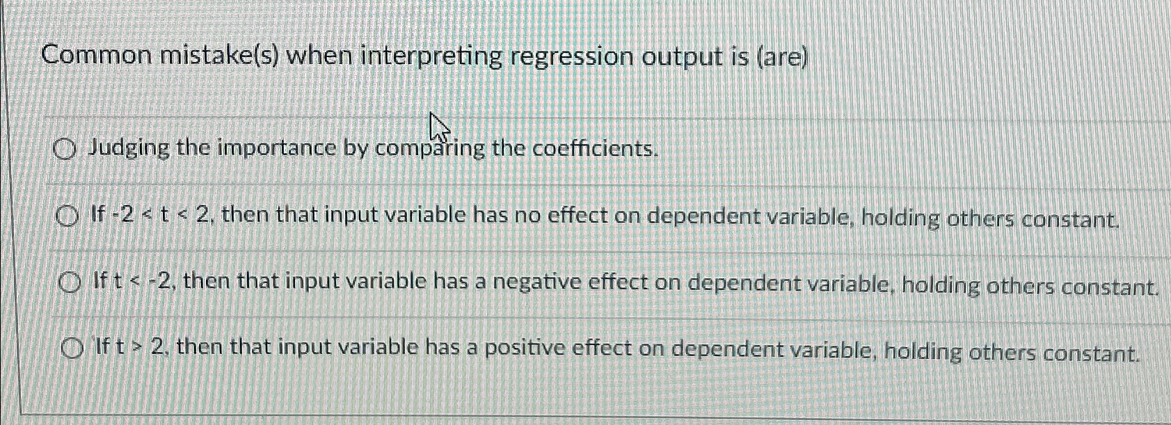 Solved Common mistake(s) when interpreting regression | Chegg.com Solved Common mistake(s) when interpreting regression | Chegg.com