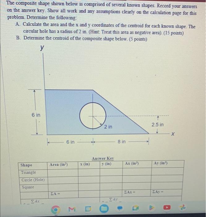 Solved The composite shape shown below is comprised of | Chegg.com