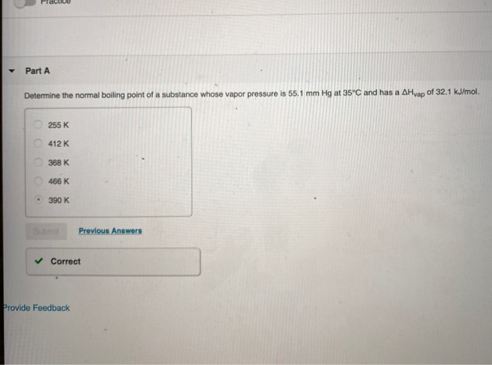 Solved Determine the normal boiling point of a substance | Chegg.com