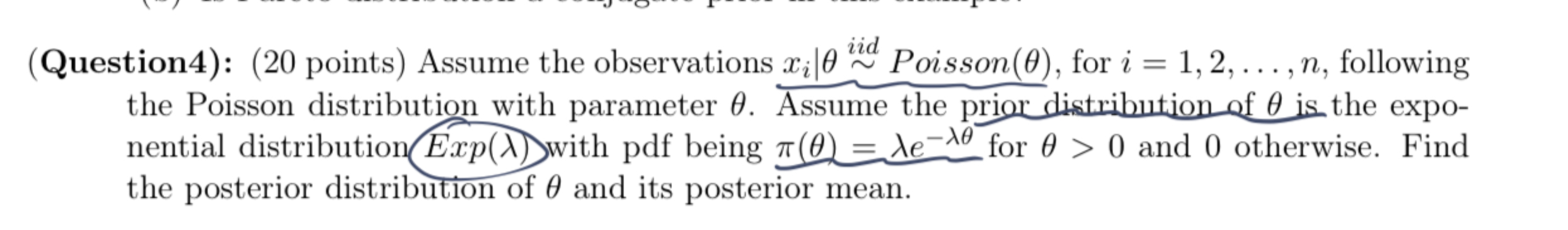 Solved (Question4): (20 points) Assume the observations | Chegg.com Solved (Question4): (20 points) Assume the observations | Chegg.com