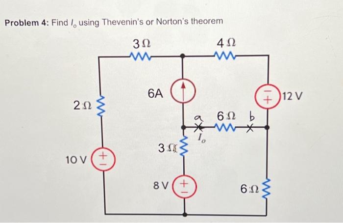 Solved Problem 4: Find 7, using Thevenin’s or Norton’s | Chegg.com