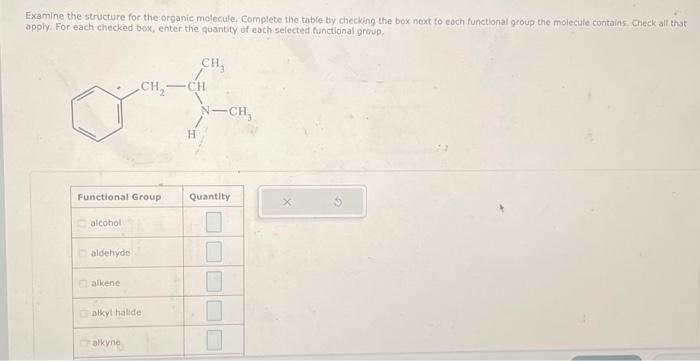 Solved Examine the structure for the organic molecule. | Chegg.com
