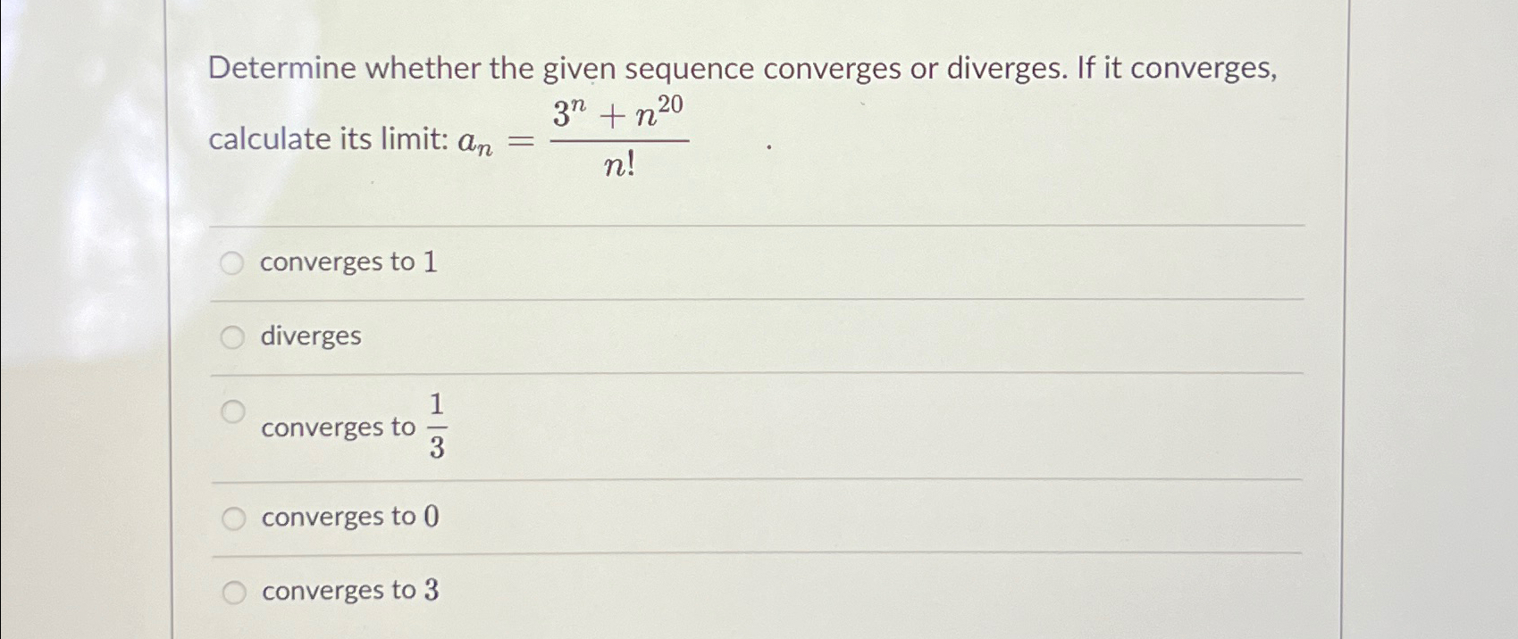 Solved Determine whether the given sequence converges or | Chegg.com