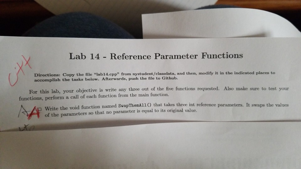 Solved Lab 14 Reference Parameter Functions Directions