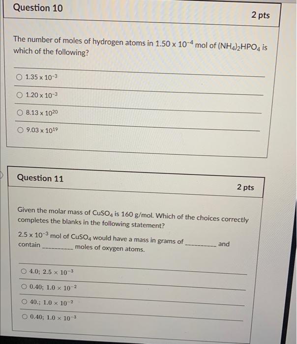 Solved The number of moles of hydrogen atoms in 1.50×10−4 | Chegg.com