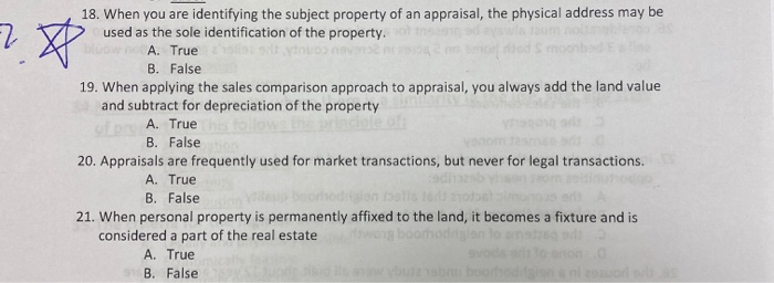 Solved 18. When you are identifying the subject property of | Chegg.com