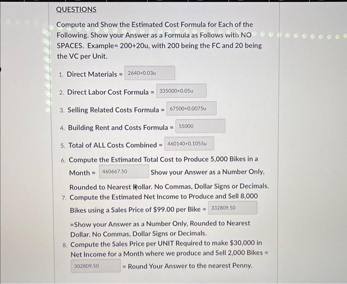 Solved Use the Following Information to Answer the Questions | Chegg.com Solved Use the Following Information to Answer the Questions | Chegg.com