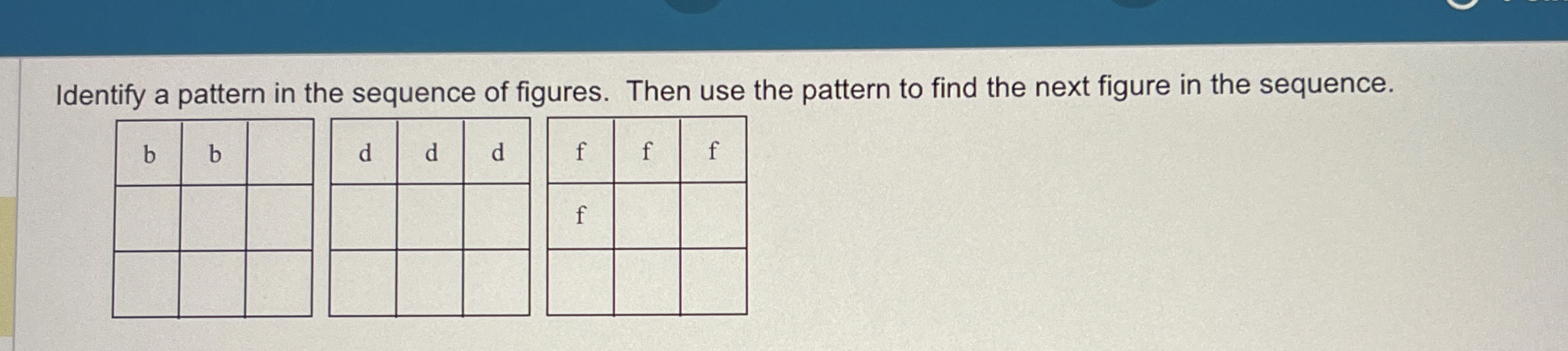 Identify a pattern in the sequence of figures. Then | Chegg.com