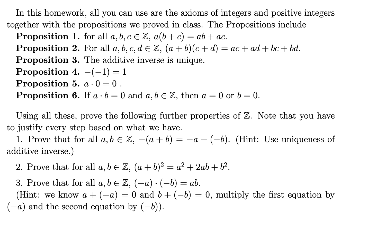 Solved In this homework, all you can use are the axioms of | Chegg.com