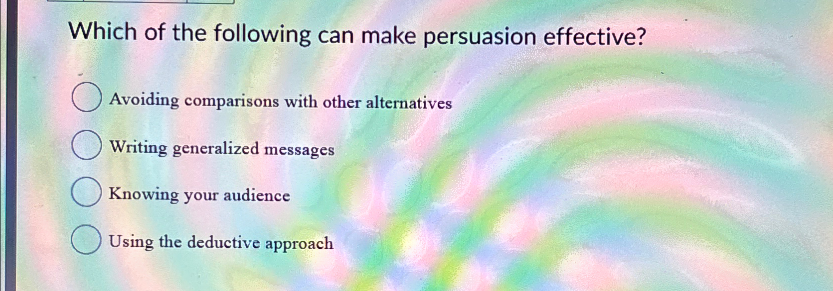 Solved Which of the following can make persuasion | Chegg.com