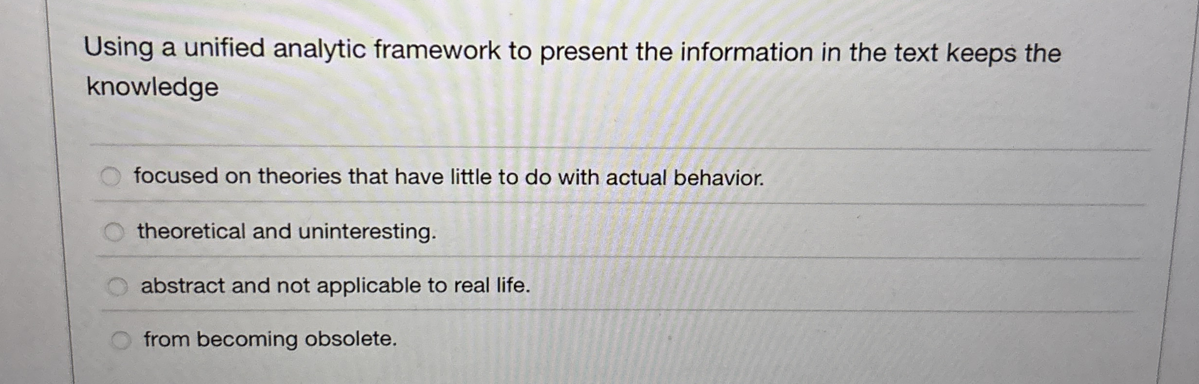 Solved Using a unified analytic framework to present the | Chegg.com