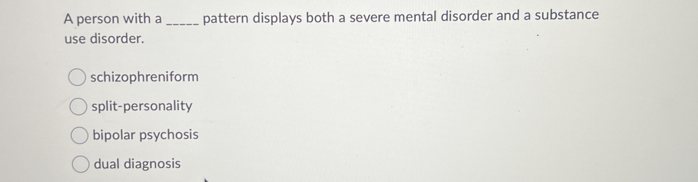 Solved A person with a q, ﻿pattern displays both a severe | Chegg.com