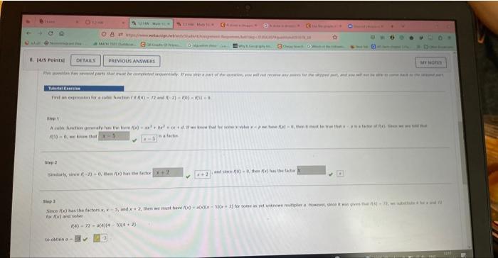 Solved Find an expression for a cubic function f if f(4) = | Chegg.com