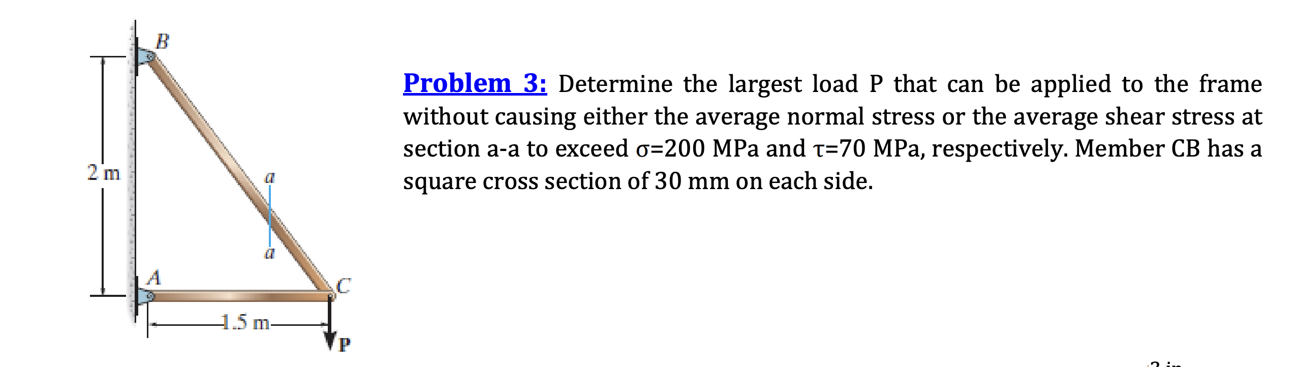 Solved Problem 3: Determine the largest load P ﻿that can be | Chegg.com