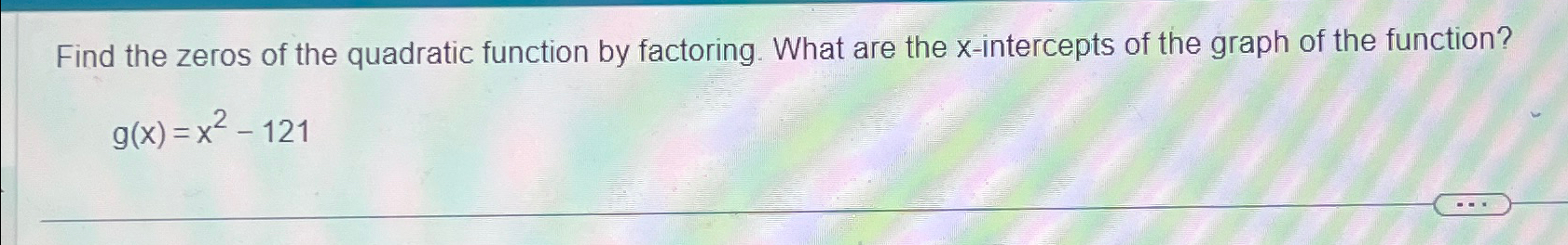 Solved Find the zeros of the quadratic function by | Chegg.com