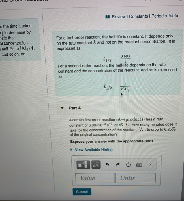 Solved Review | Constants Periodic Table s the time it takes | Chegg.com
