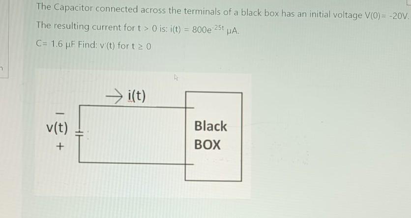 Solved The Capacitor connected across the terminals of a | Chegg.com