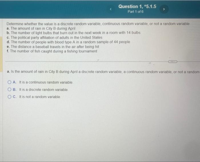 Solved Determine whether the value is a discrete random | Chegg.com