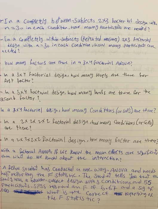 Solved In a Completely between-Subjects 2x3 facterial design | Chegg.com