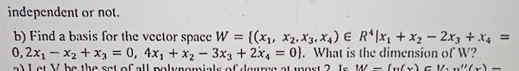 Solved b) ﻿Find a basis for the vector space | Chegg.com