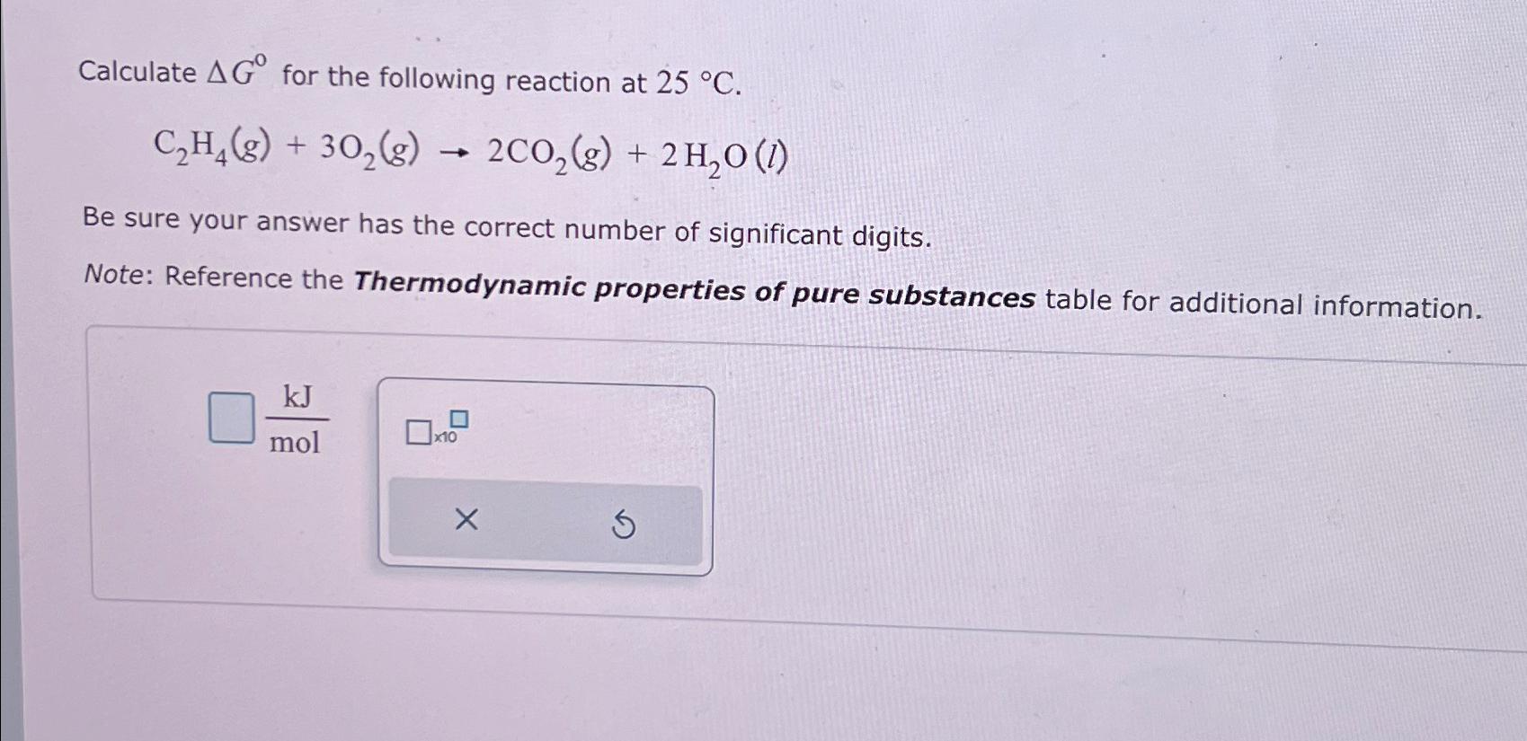 Solved Calculate ΔG0 ﻿for the following reaction at | Chegg.com