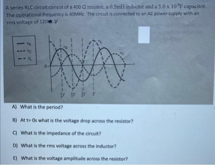 Solved A series RLC circuit consist of 3400Ω resistor, a | Chegg.com