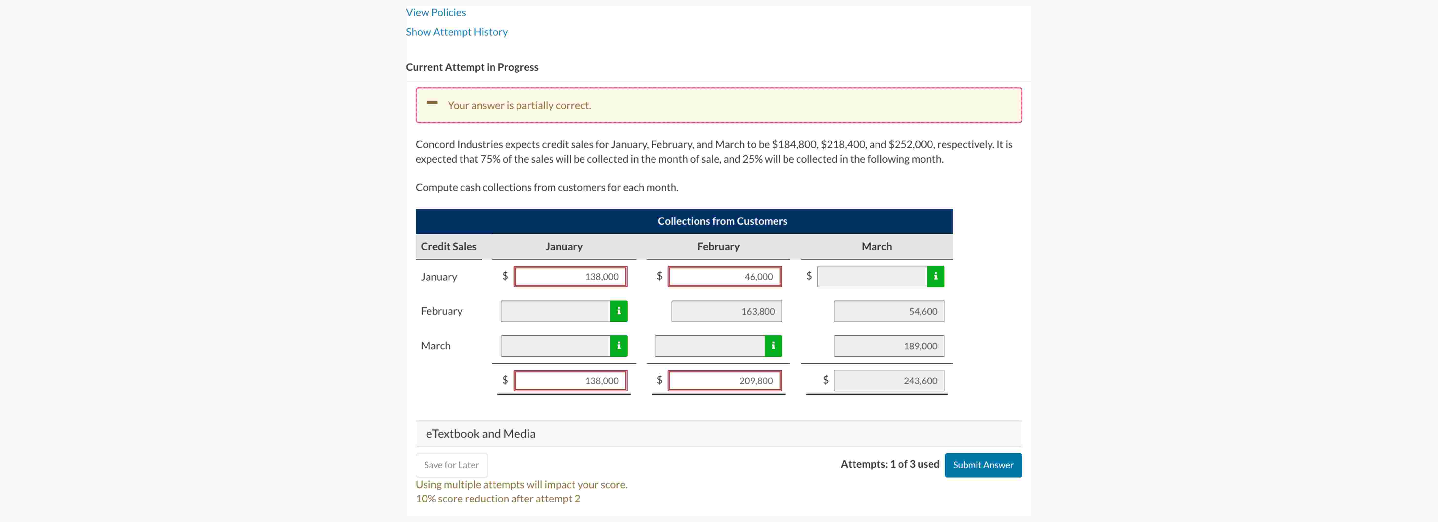 Solved View Policies Show Attempt History Current Attempt in | Chegg.com
