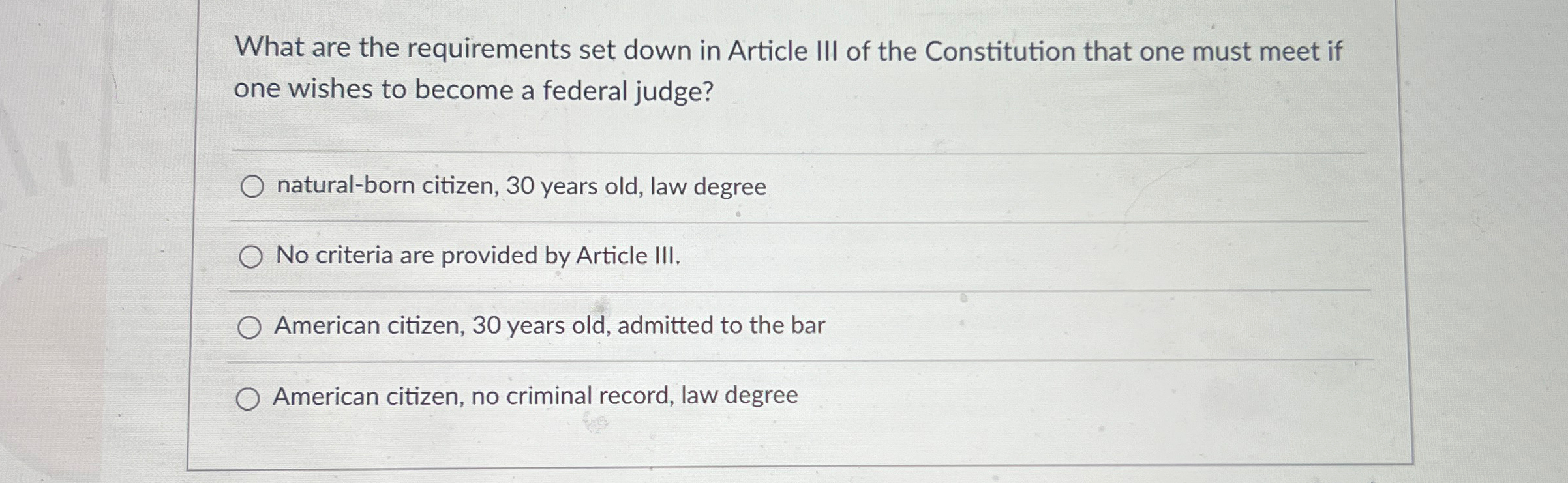 Solved What are the requirements set down in Article III of | Chegg.com