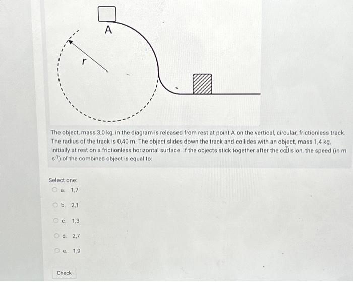 Solved The object, mass 3,0 kg, in the diagram is released | Chegg.com Solved The object, mass 3,0 kg, in the diagram is released | Chegg.com