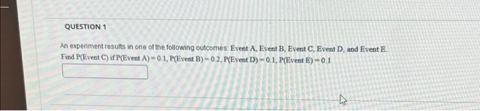 Solved QUESTION 1 An experiment results in one of the | Chegg.com